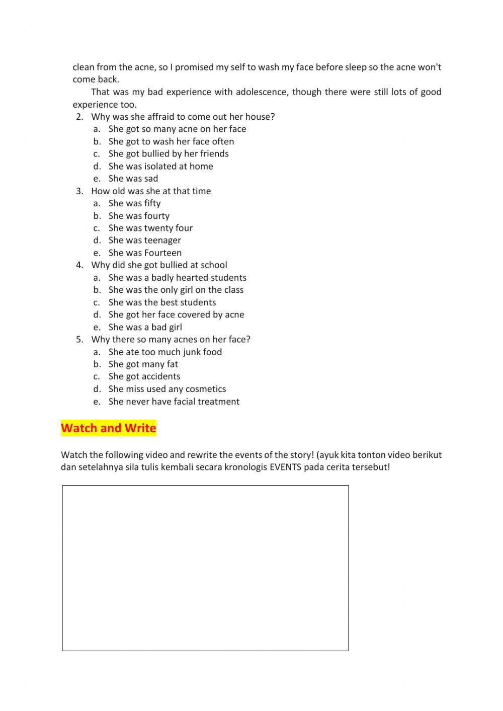 Challange-1 Recount Text worksheet | Live Worksheets