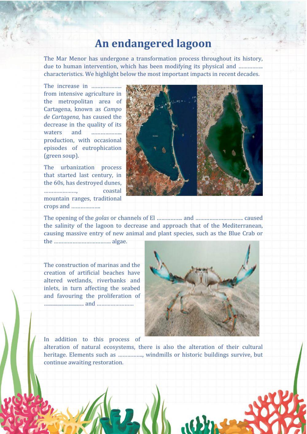 An Endangered Lagoon worksheet | Live Worksheets