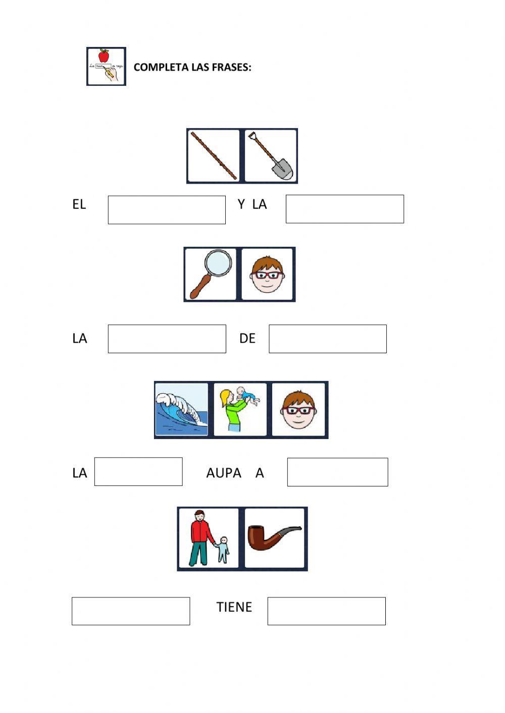 Frases con p y l worksheet | Live Worksheets