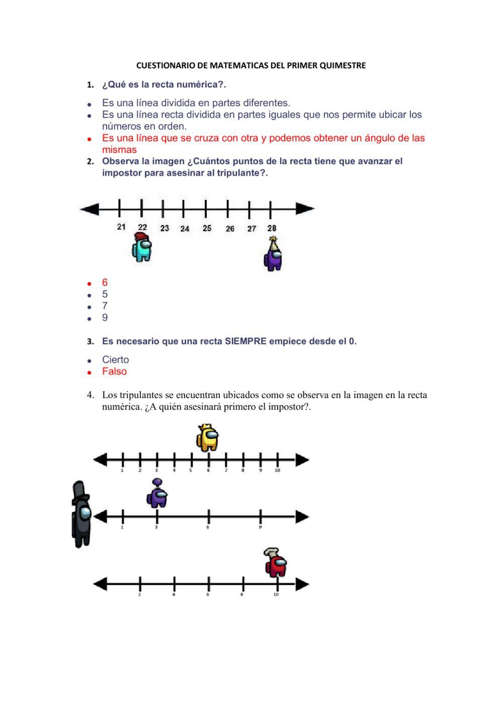 Matematicas online exercise for OCTAVO | Live Worksheets