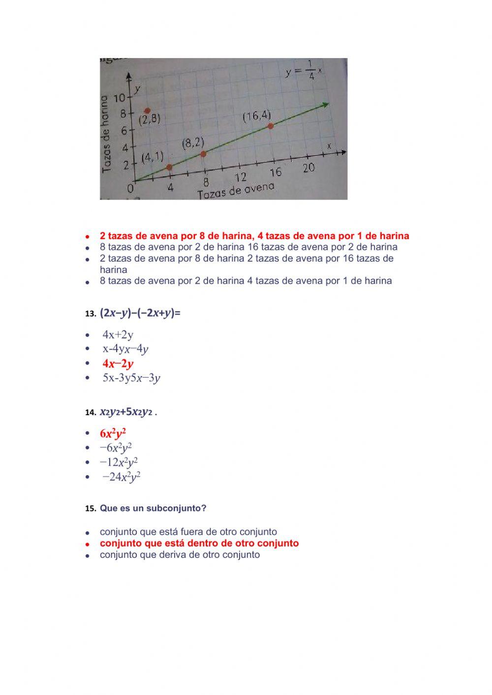 Matematicas online exercise for OCTAVO | Live Worksheets