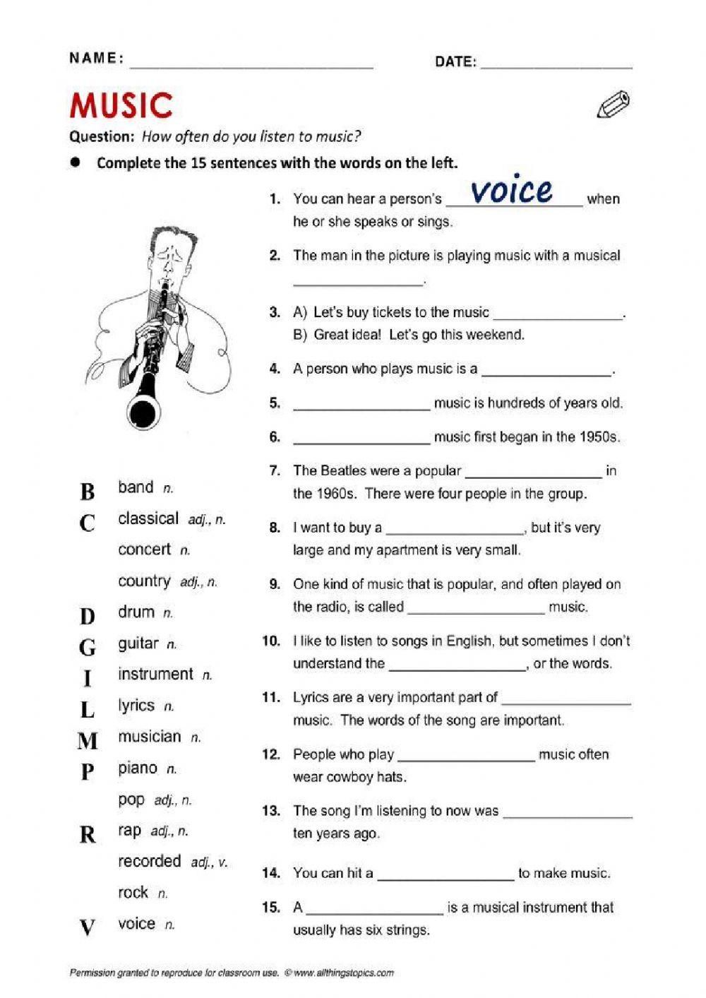 Music Words Online Exercise For Live Worksheets music-words-online-exercise-for-live-worksheets