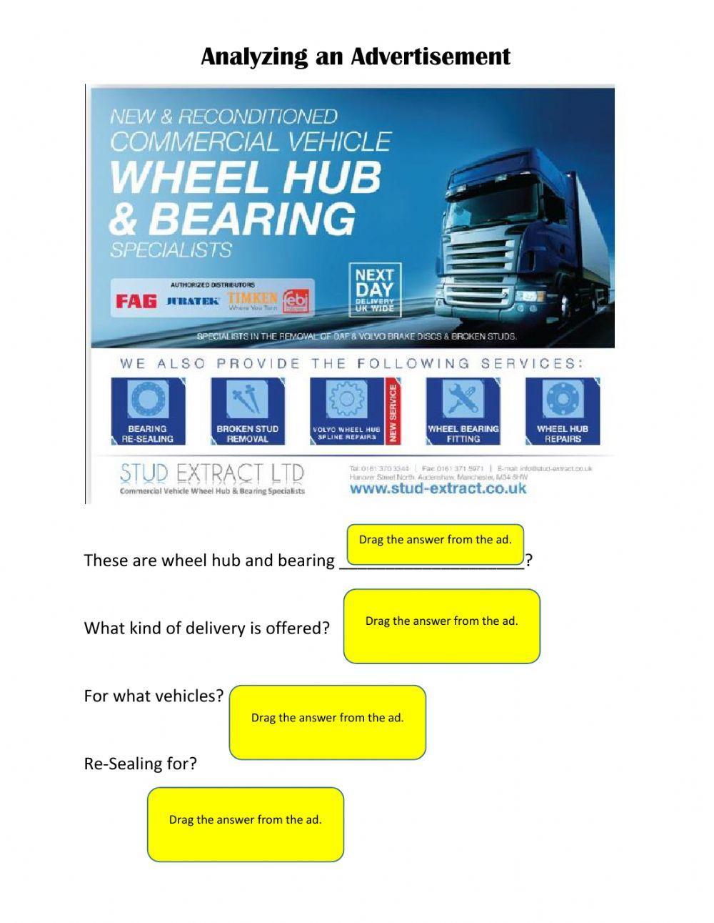 Reading Adverti… | Free Interactive Worksheets | 655222