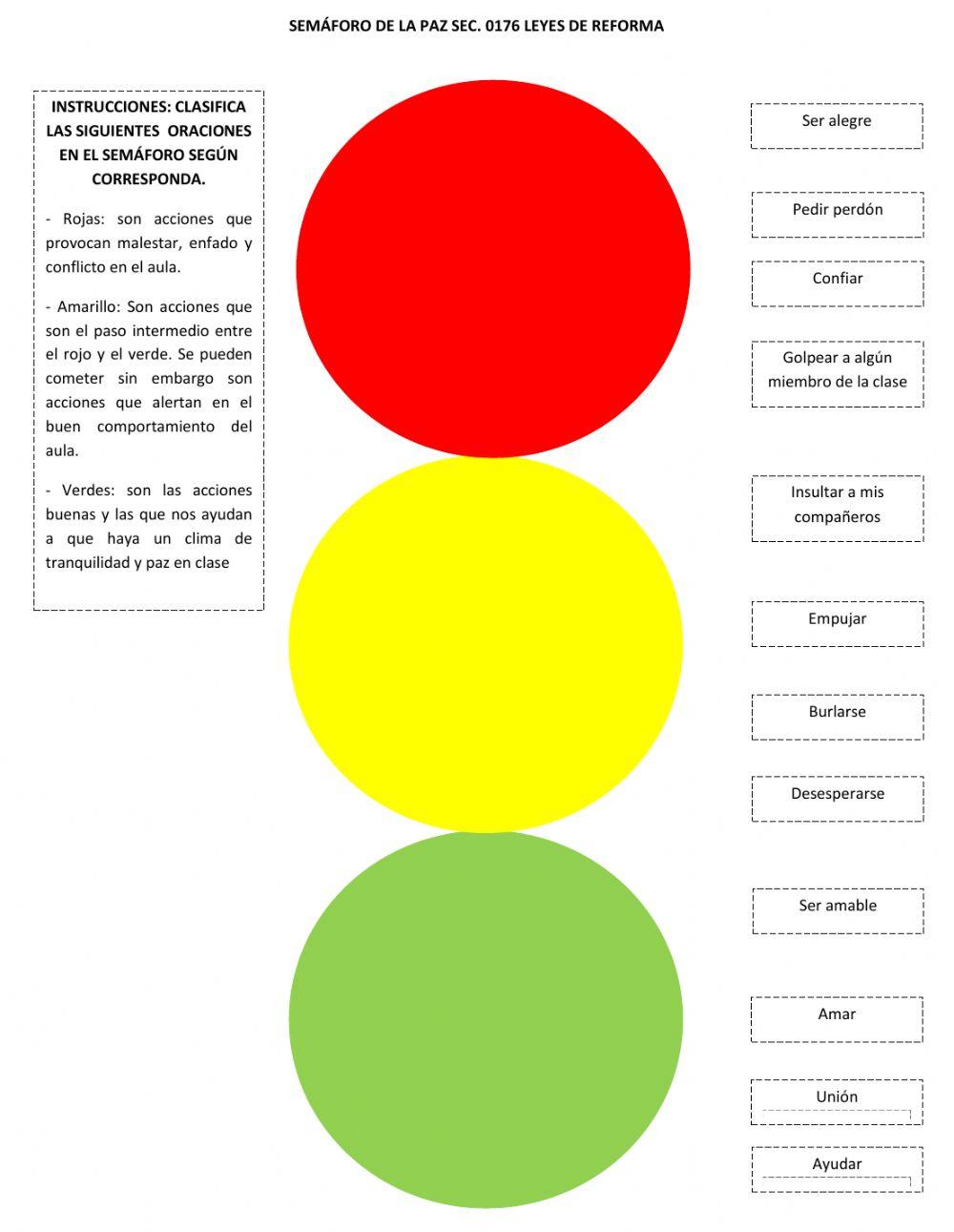 Semaforode la p… | Free Interactive Worksheets | 655618