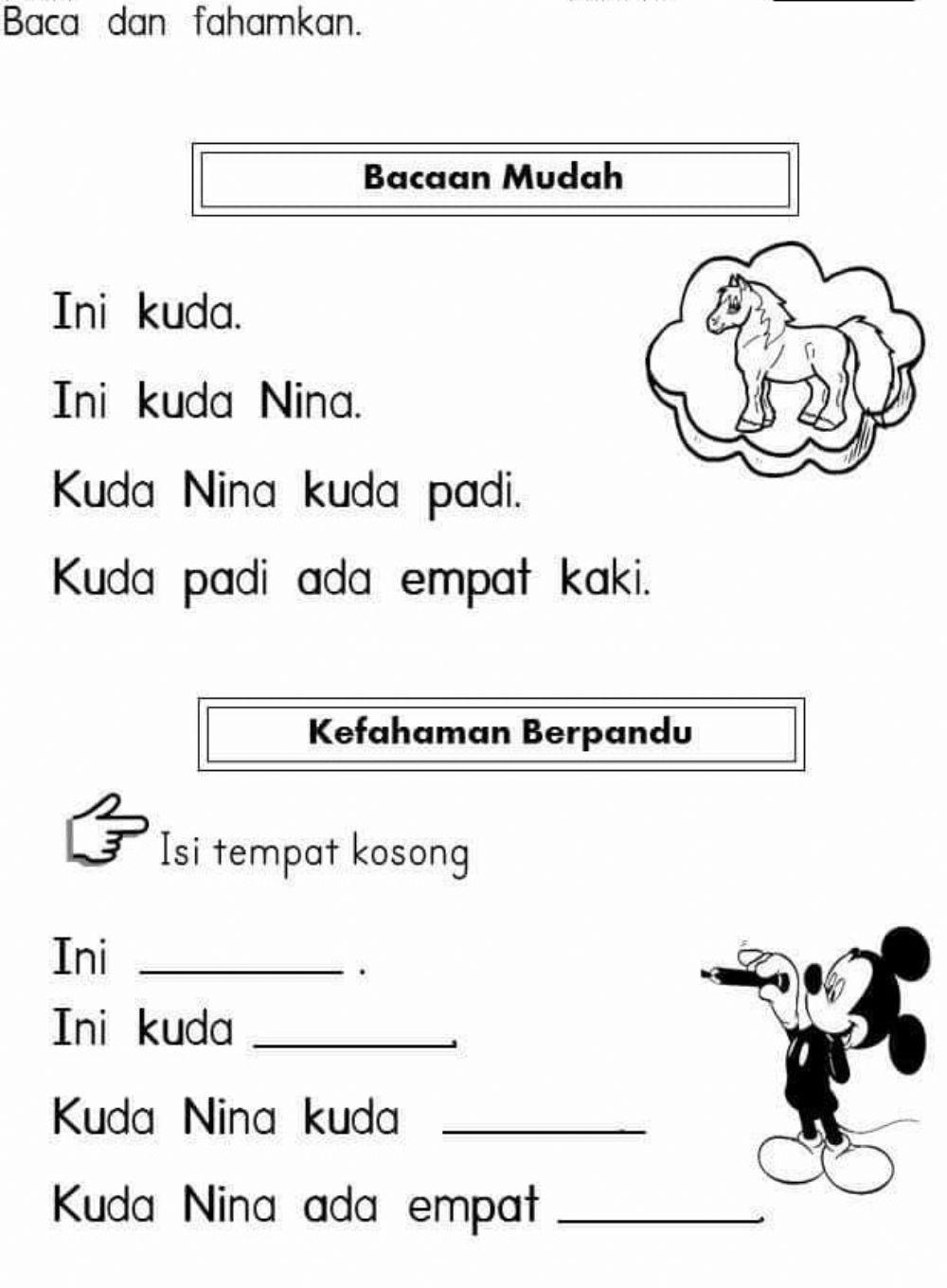 Bacaan mudah worksheet | Live Worksheets