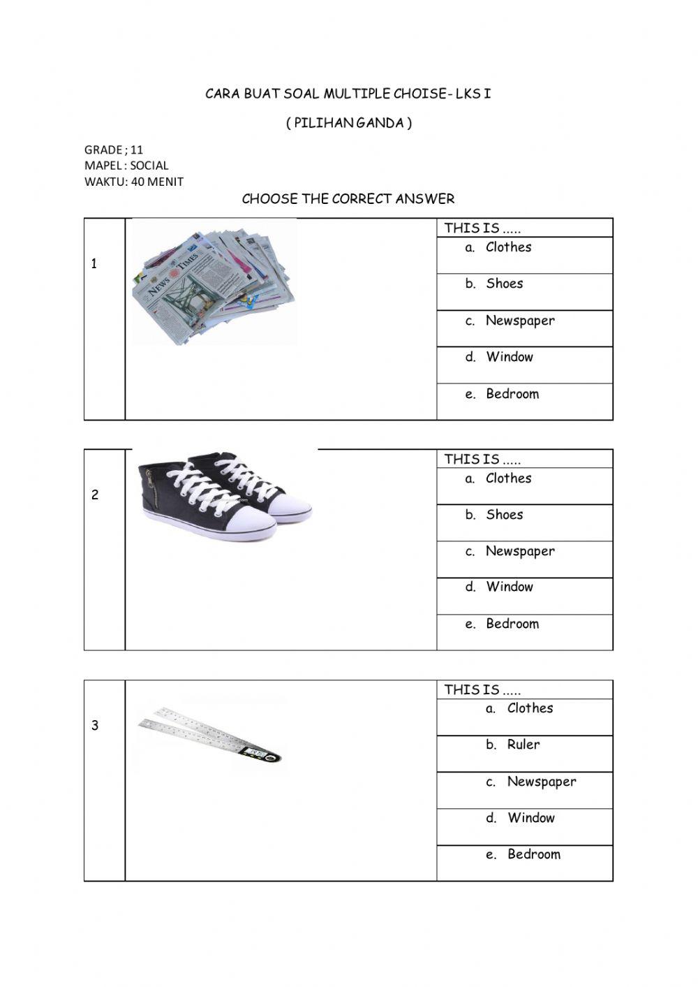 655899 | Contoh Soal Multiple Choice | Noor Saeful Bahri