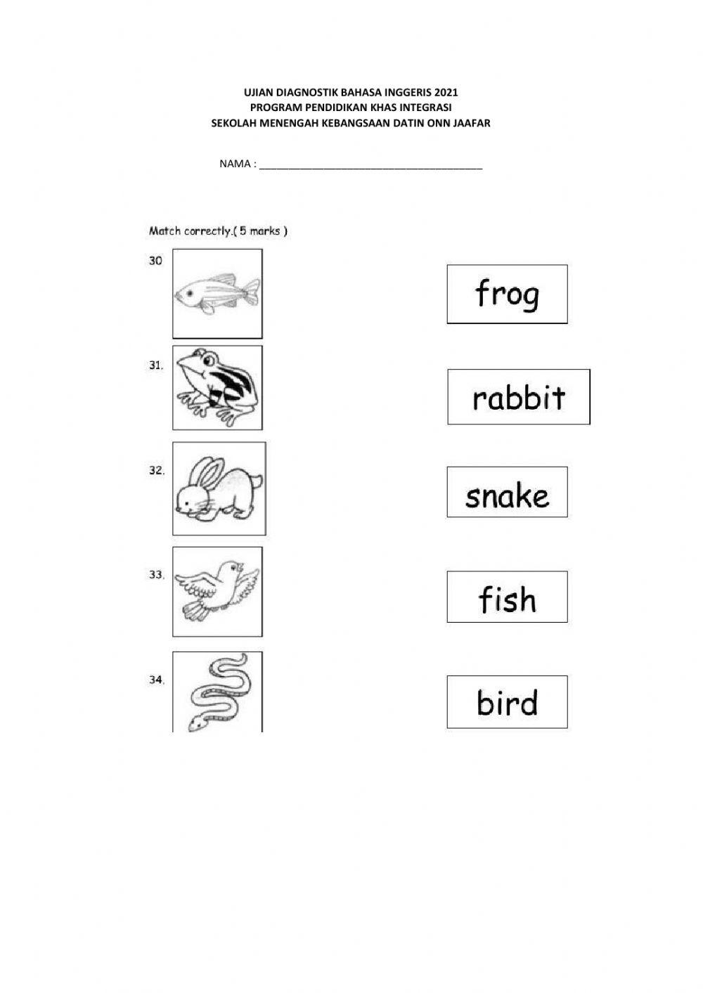 UJIAN DIAGNOSTIK BAHASA INGGERIS PPKI SMKDOJ online exercise for | Live ...