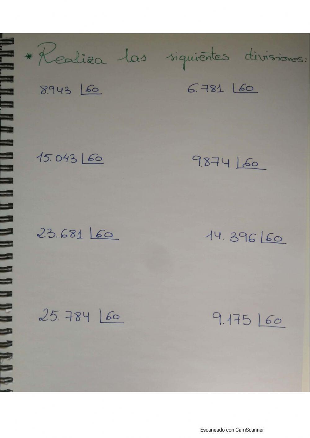 Divisiones 2 cifras | Live Worksheets
