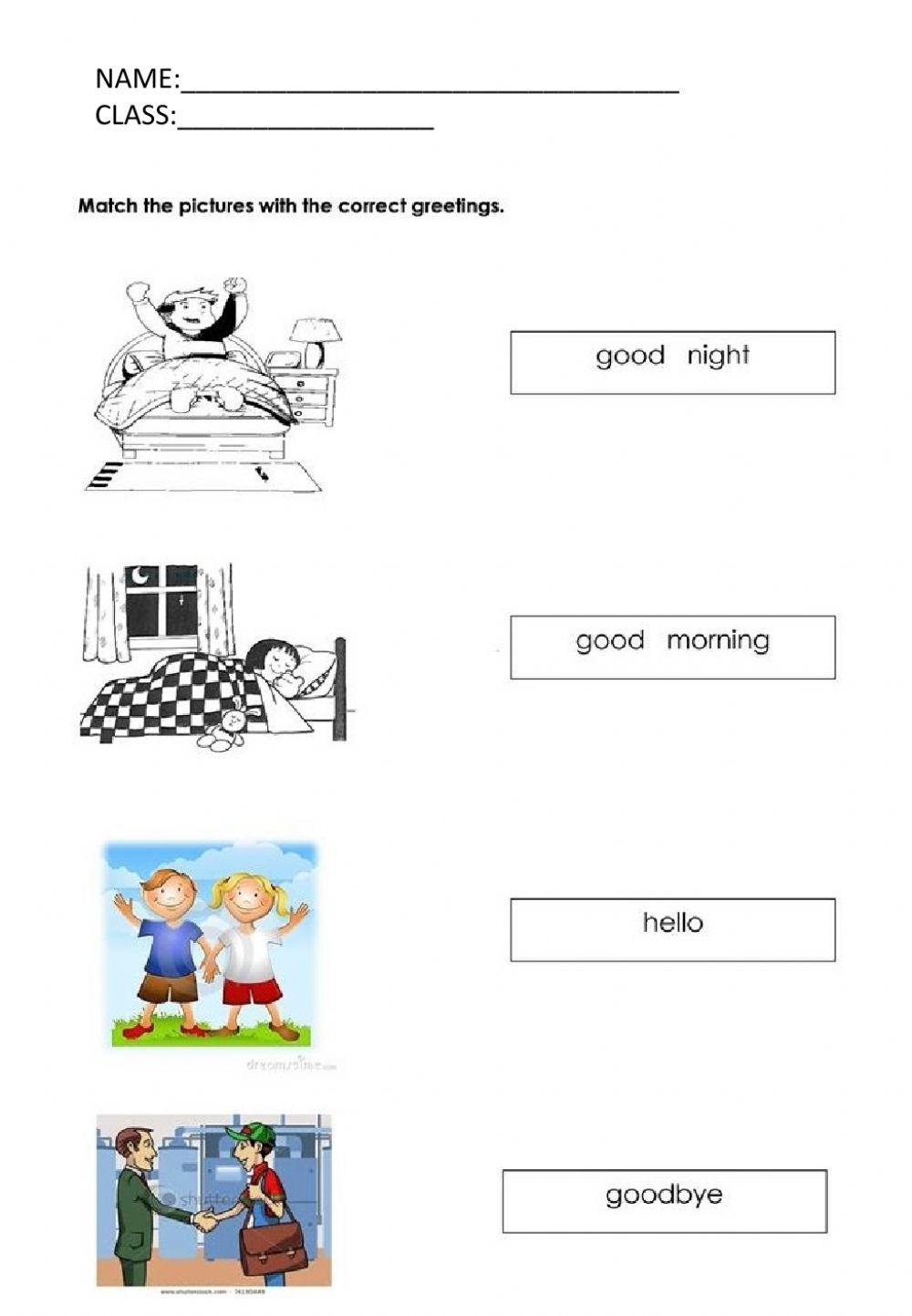 The greeting worksheet | Live Worksheets