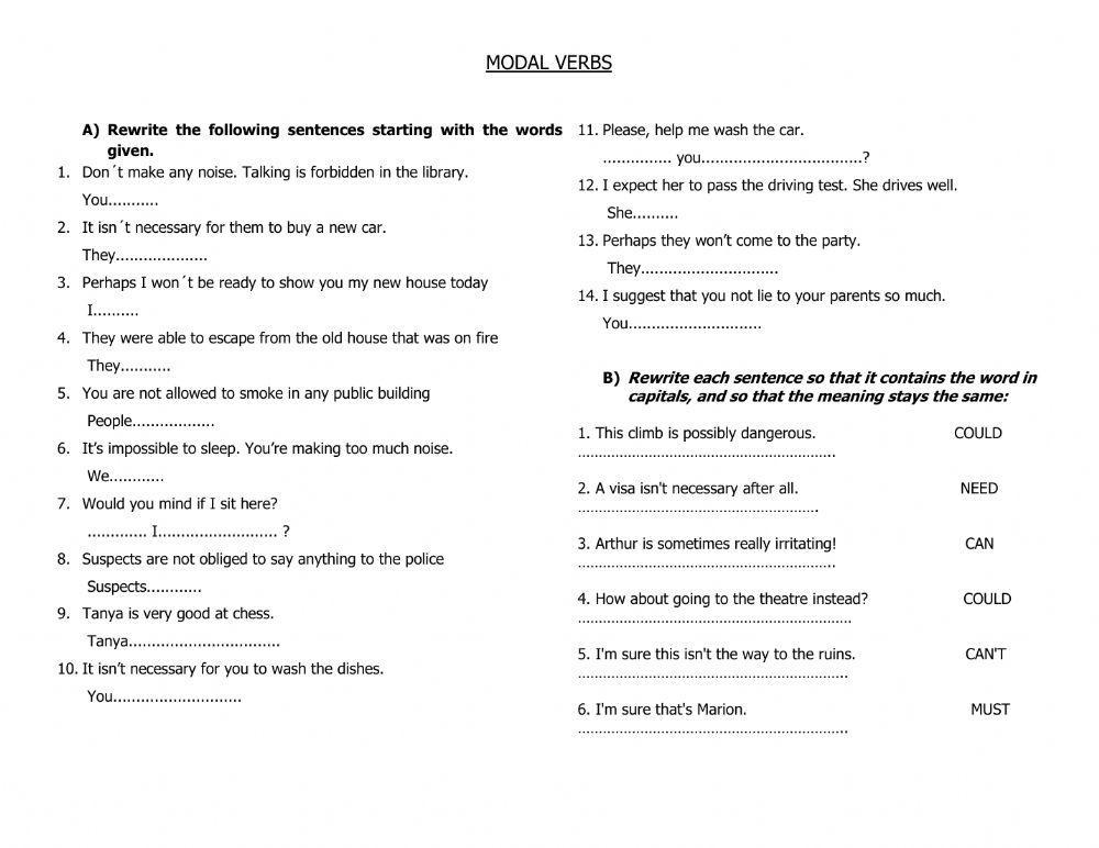 656776 | Modal verbs rephrase practice | Valerie27