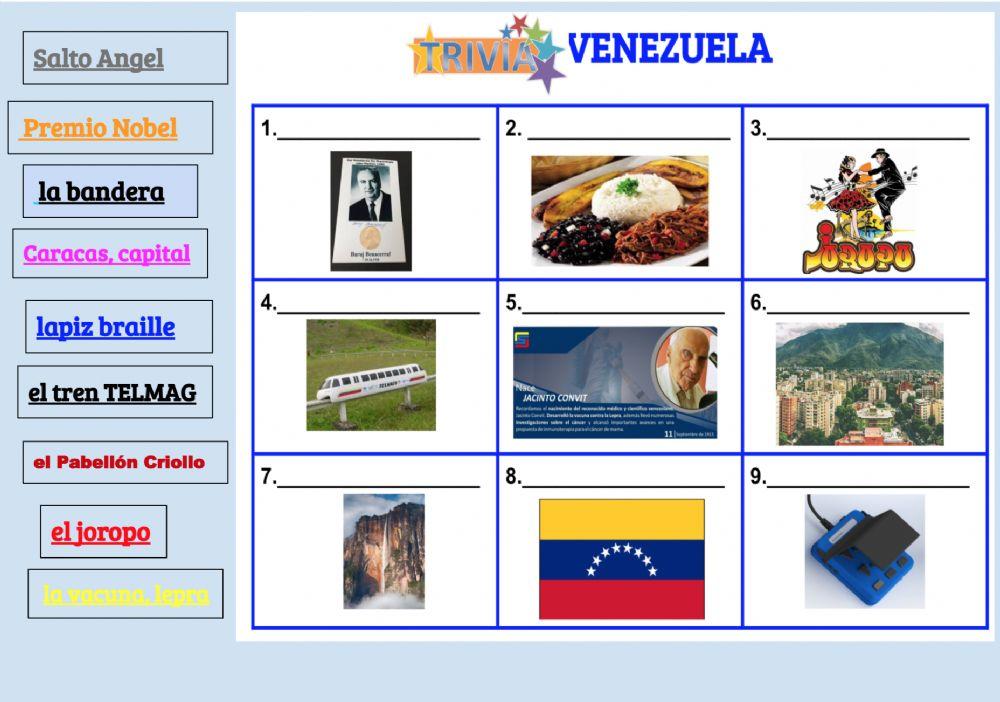Trivia Venezuela worksheet | Live Worksheets