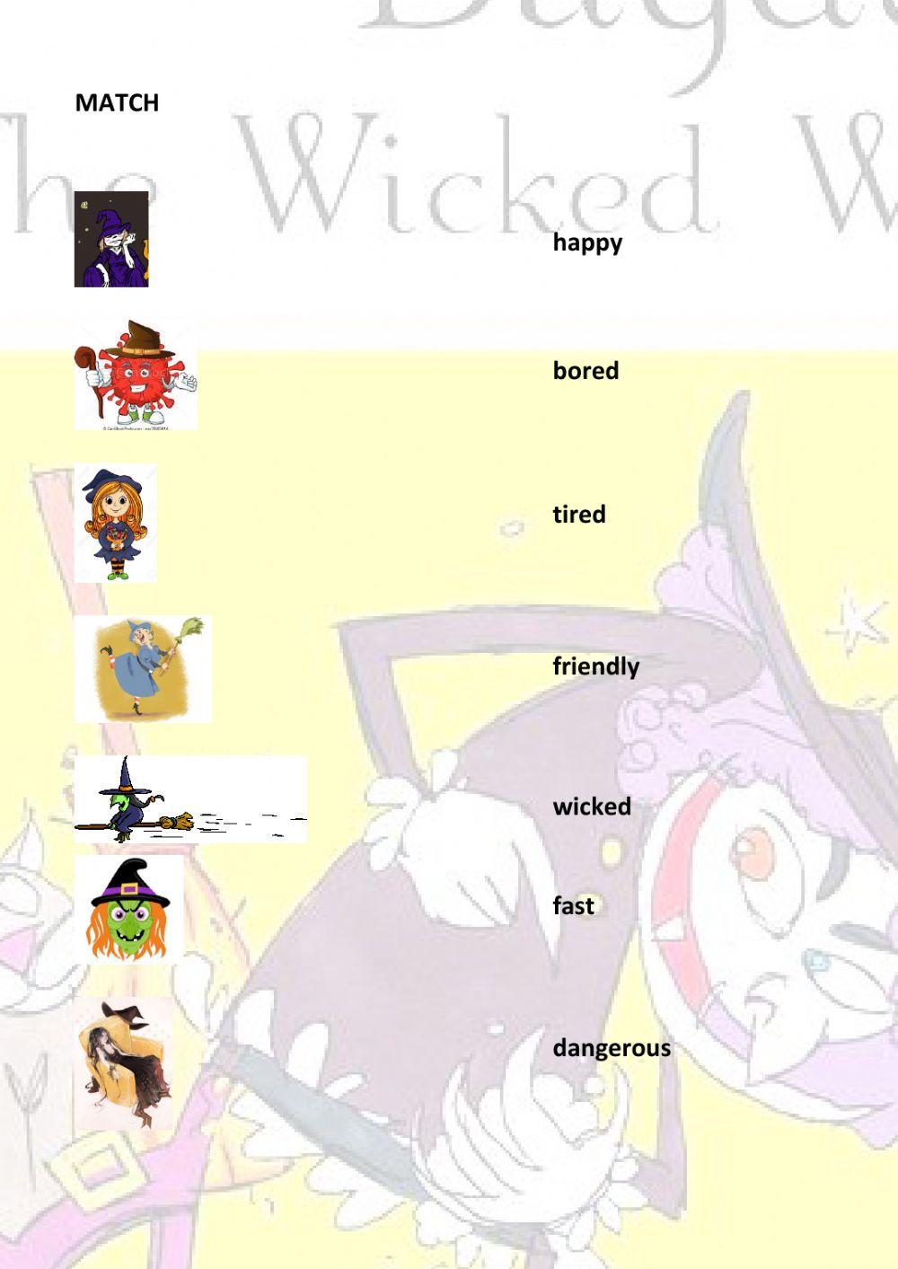 Bugaboo, the wicked witch worksheet | Live Worksheets