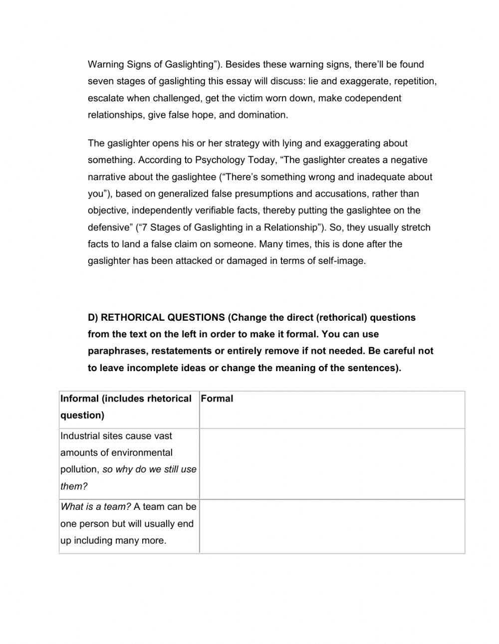 ACADEMIC WRITIN… | Free Interactive Worksheets | 662953