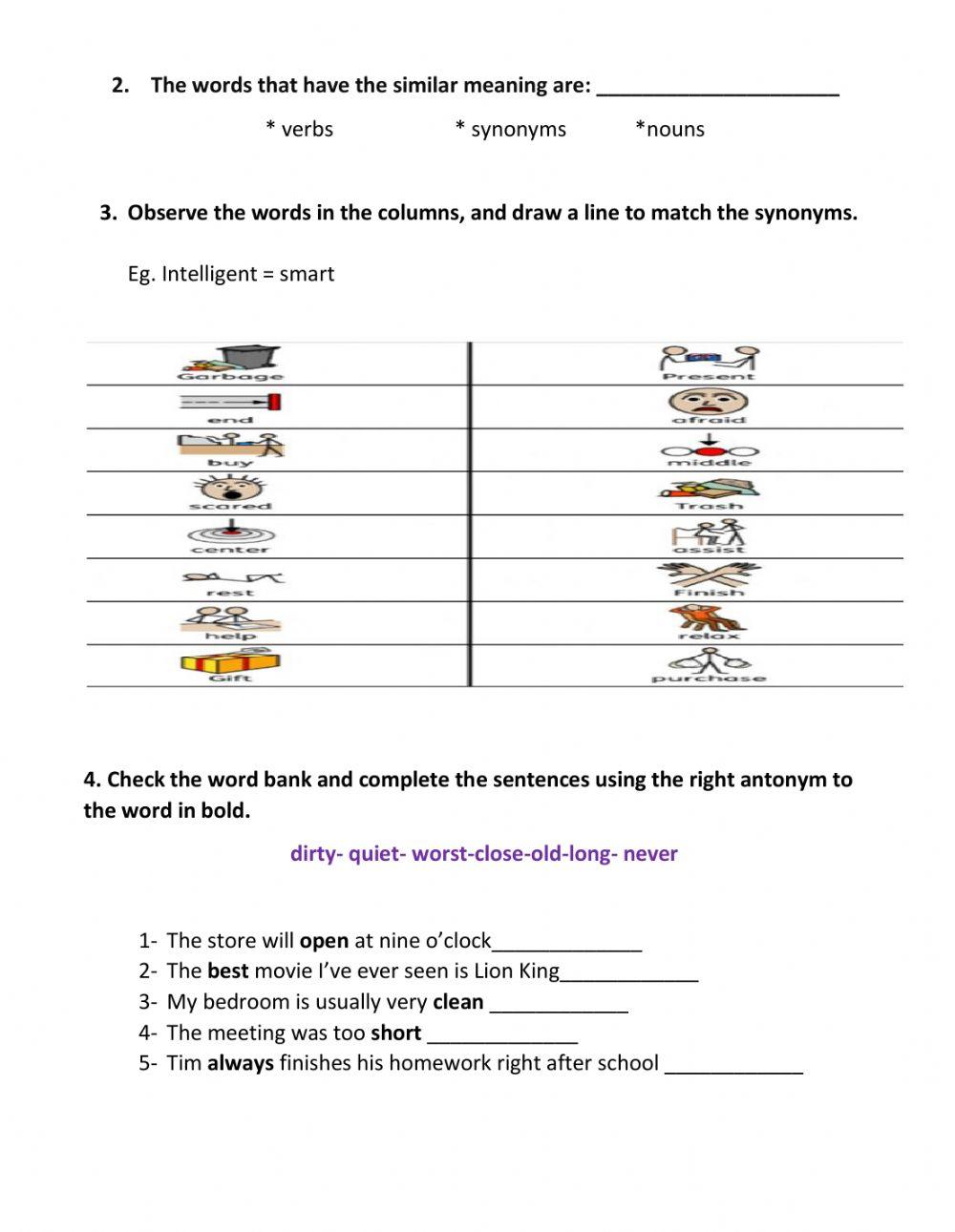 Evaluation free activity | Live Worksheets