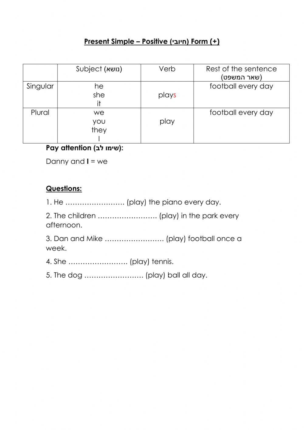 Present Simple-Positive-Fact 6377443 | Dorit13