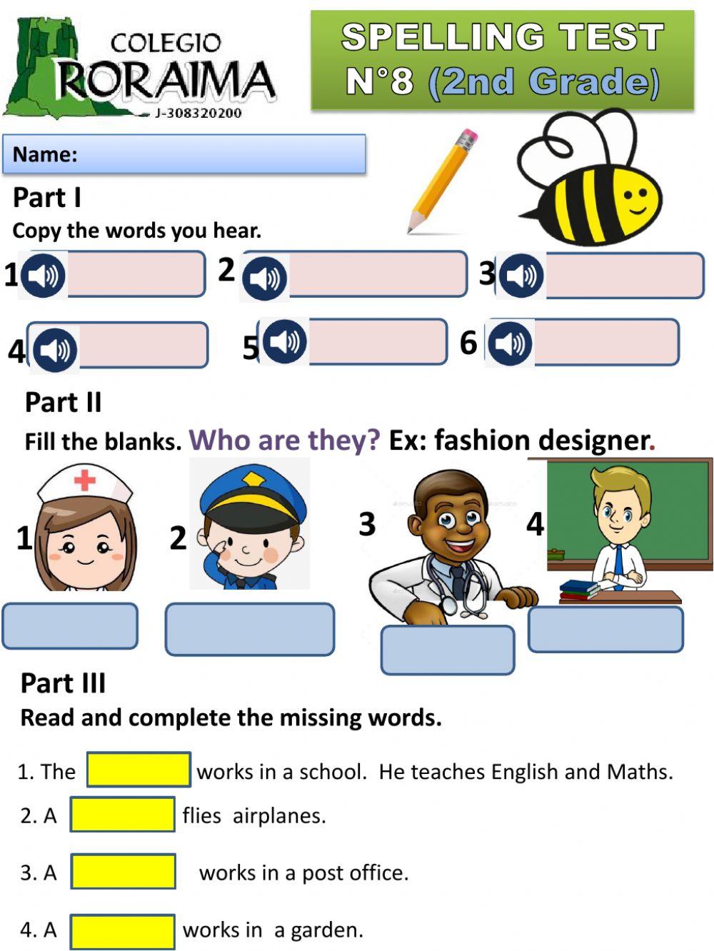 Professions online exercise for grade 2 | Live Worksheets
