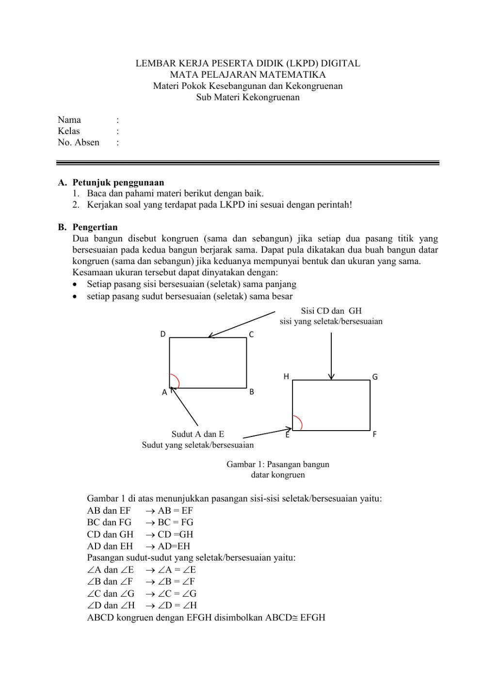 LKPD Matematika online pdf worksheet | Live Worksheets