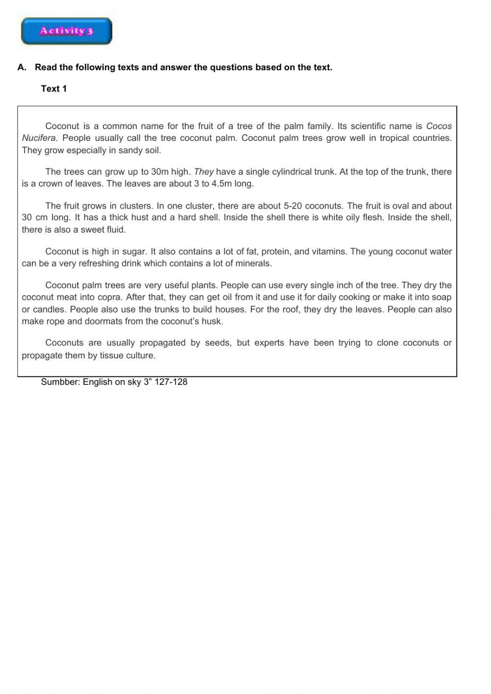 Lk3 report text 2 worksheet | Live Worksheets