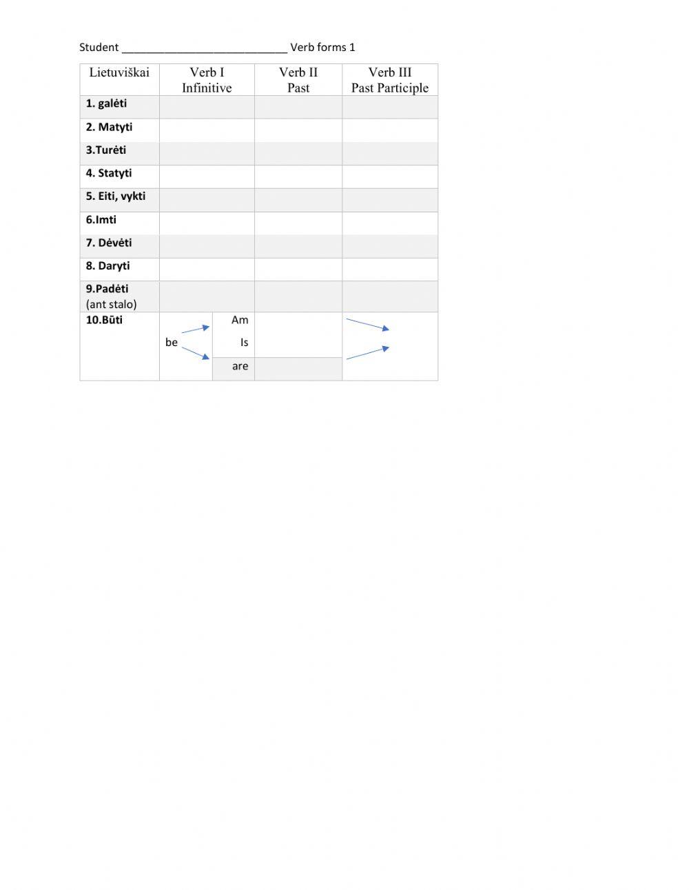 Verb forms interactive activity | Live Worksheets