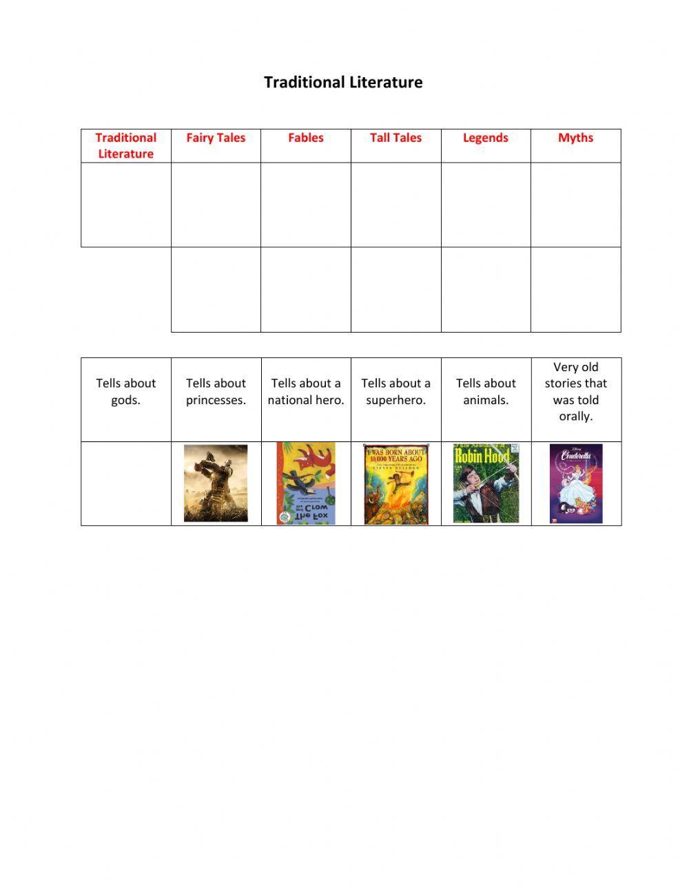 Types Of Traditional Literature Worksheet Live Worksheets types-of-traditional-literature-worksheet-live-worksheets