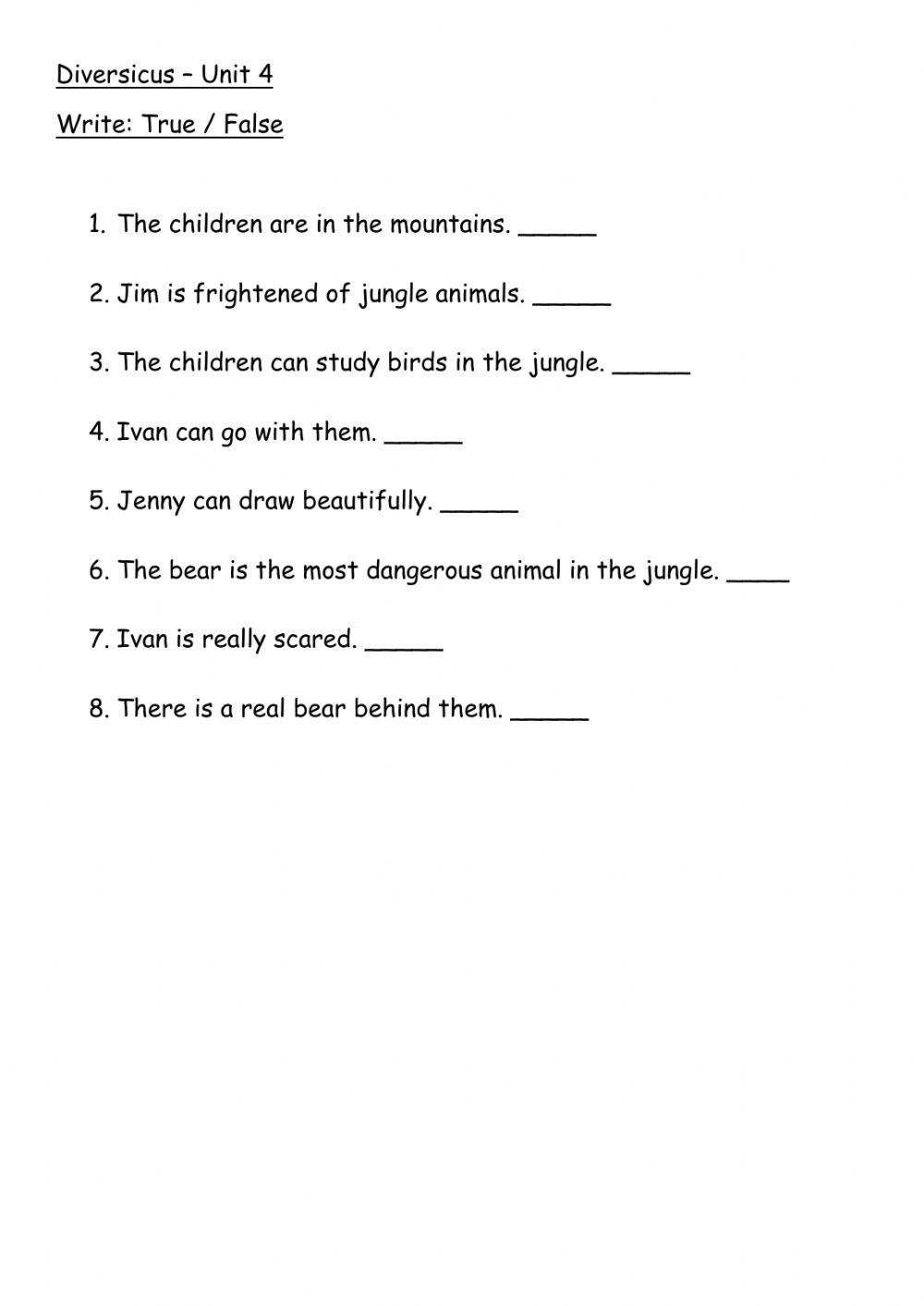 Diversicus Unit 4 worksheet | Live Worksheets