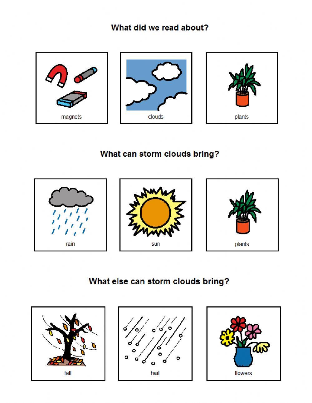 What Can Clouds Bring worksheet | Live Worksheets