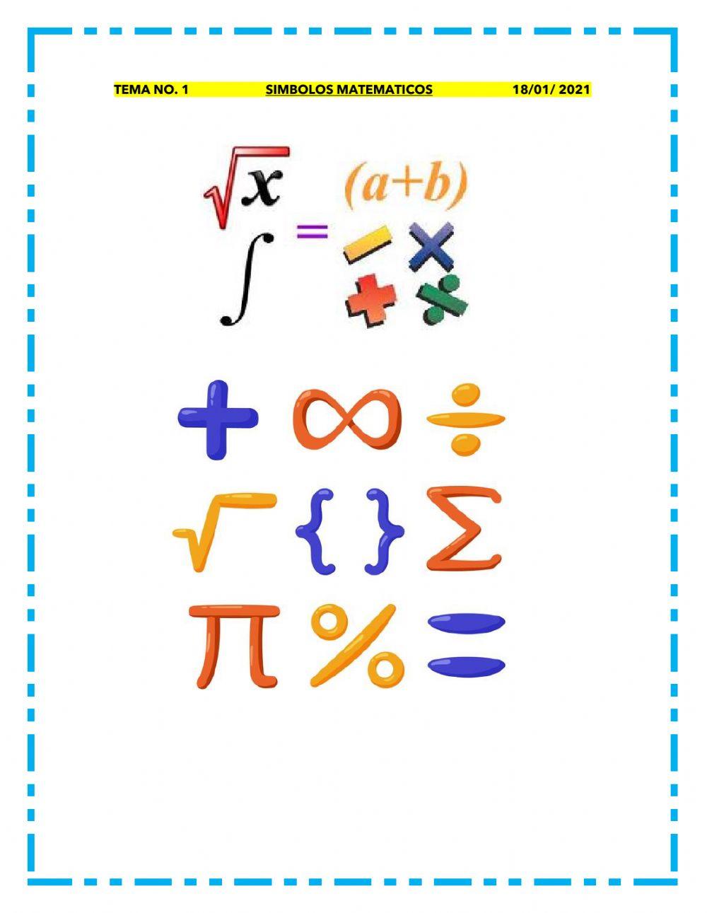 SIMBOLOS MATEMATICOS online exercise for | Live Worksheets SIMBOLOS MATEMATICOS online exercise for | Live Worksheets