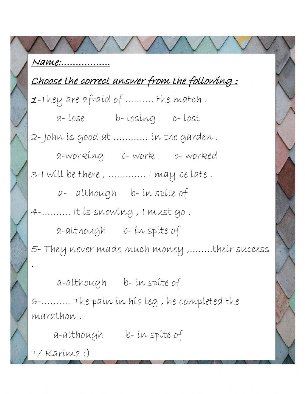 1st grammar worksheet | Live Worksheets