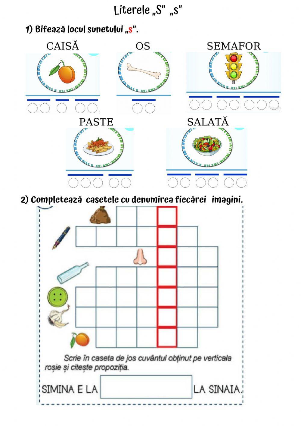 Sunetul„s”. Literele „S, s” worksheet | Live Worksheets