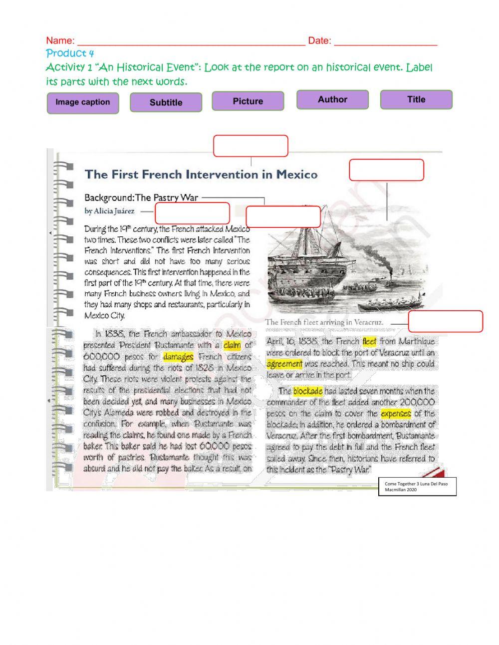 Historical event | Free Interactive Worksheets | 663538