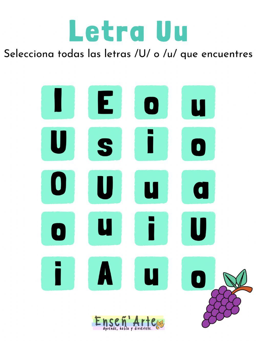Letra U online exercise for preescolar | Live Worksheets