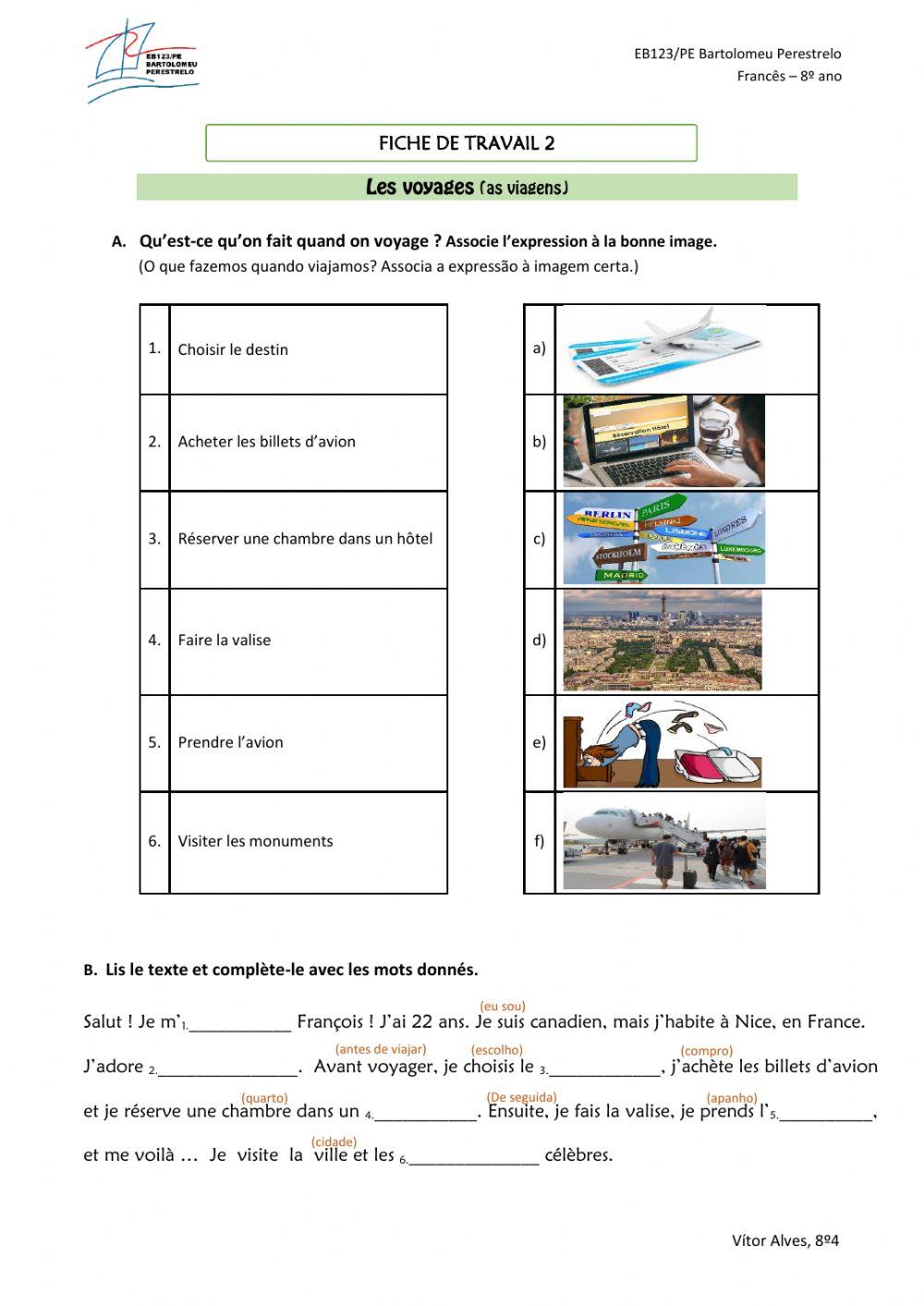 Voyages | Free Interactive Worksheets | 663805