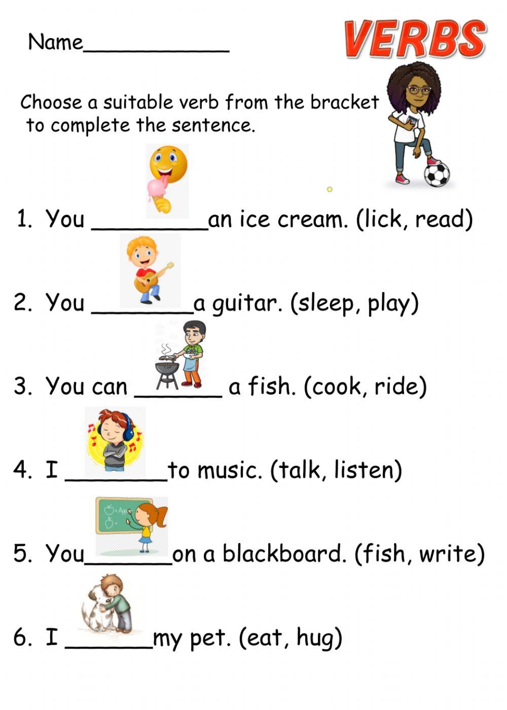 Verbs online exercise for 1 | Live Worksheets