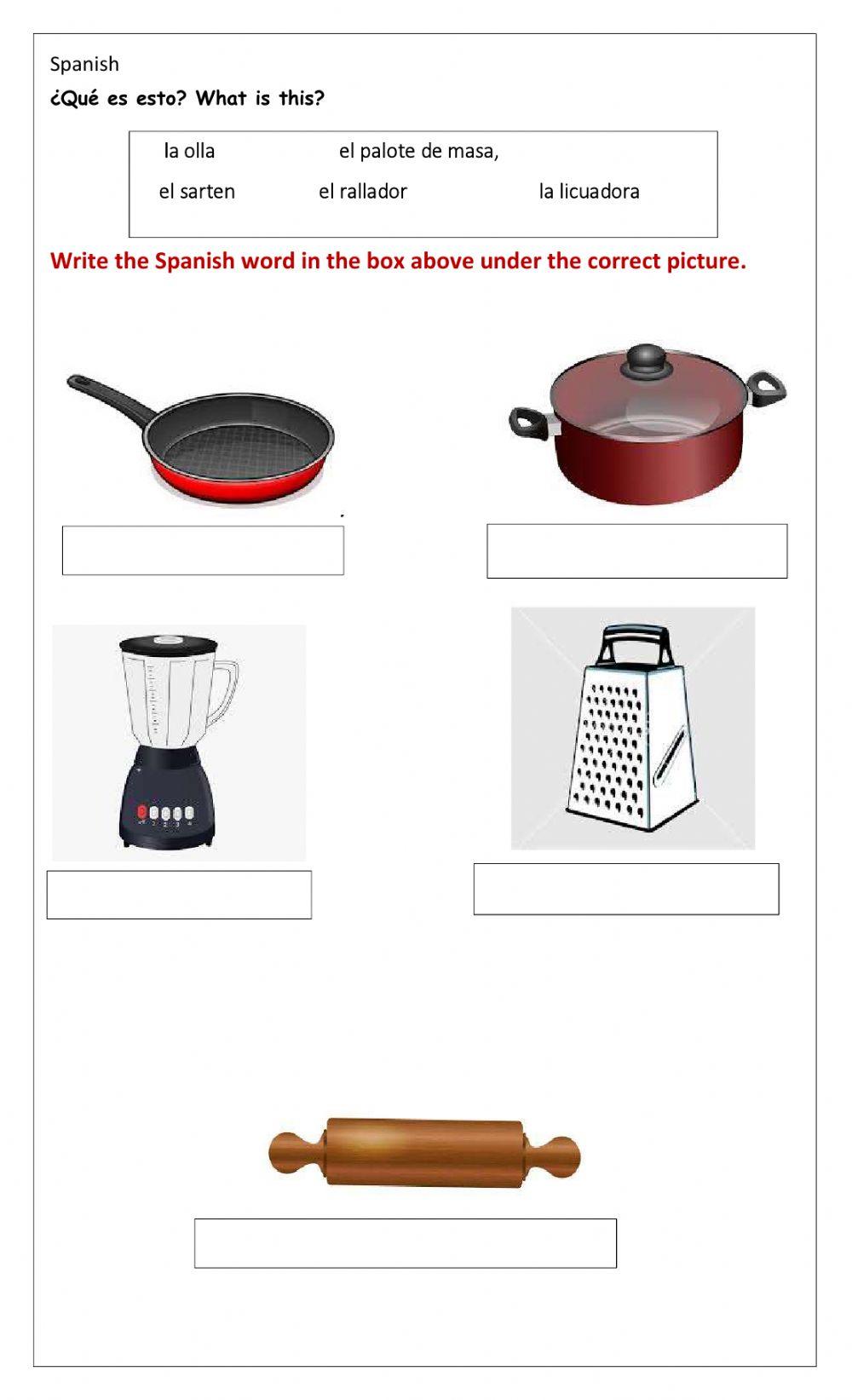Spanish Objects In The Kitchen Worksheet Live Worksheets spanish-objects-in-the-kitchen-worksheet-live-worksheets