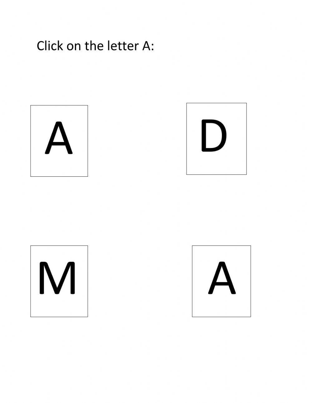 Pdf online activity: Letter a | Live Worksheets