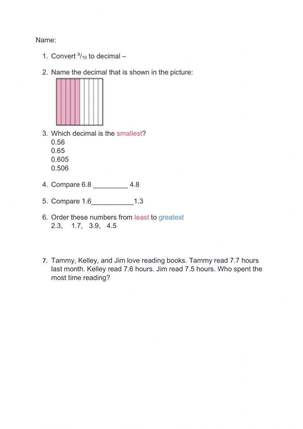 Math online exercise for 4 | Live Worksheets