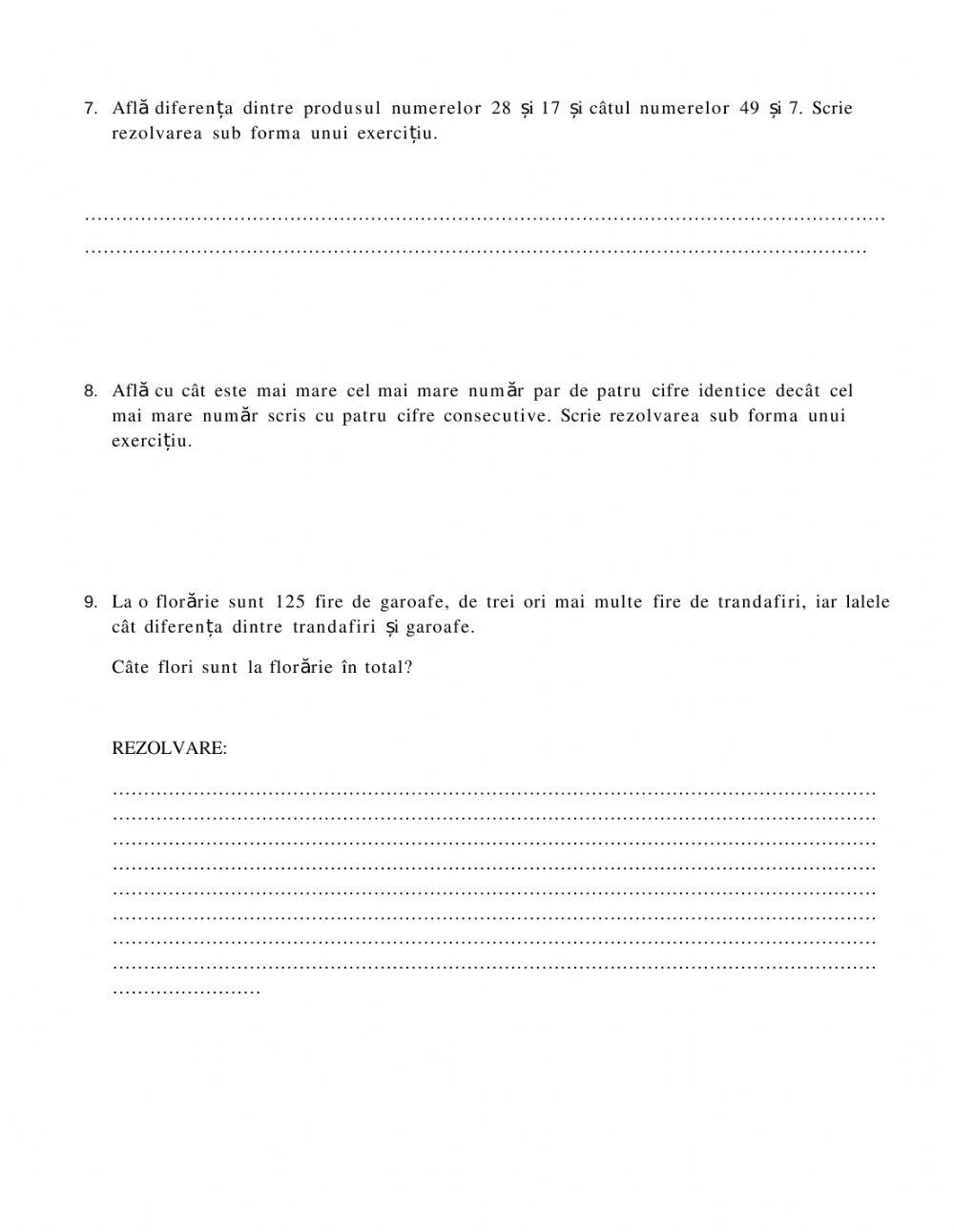 Recapitulare matematica online exercise for | Live Worksheets