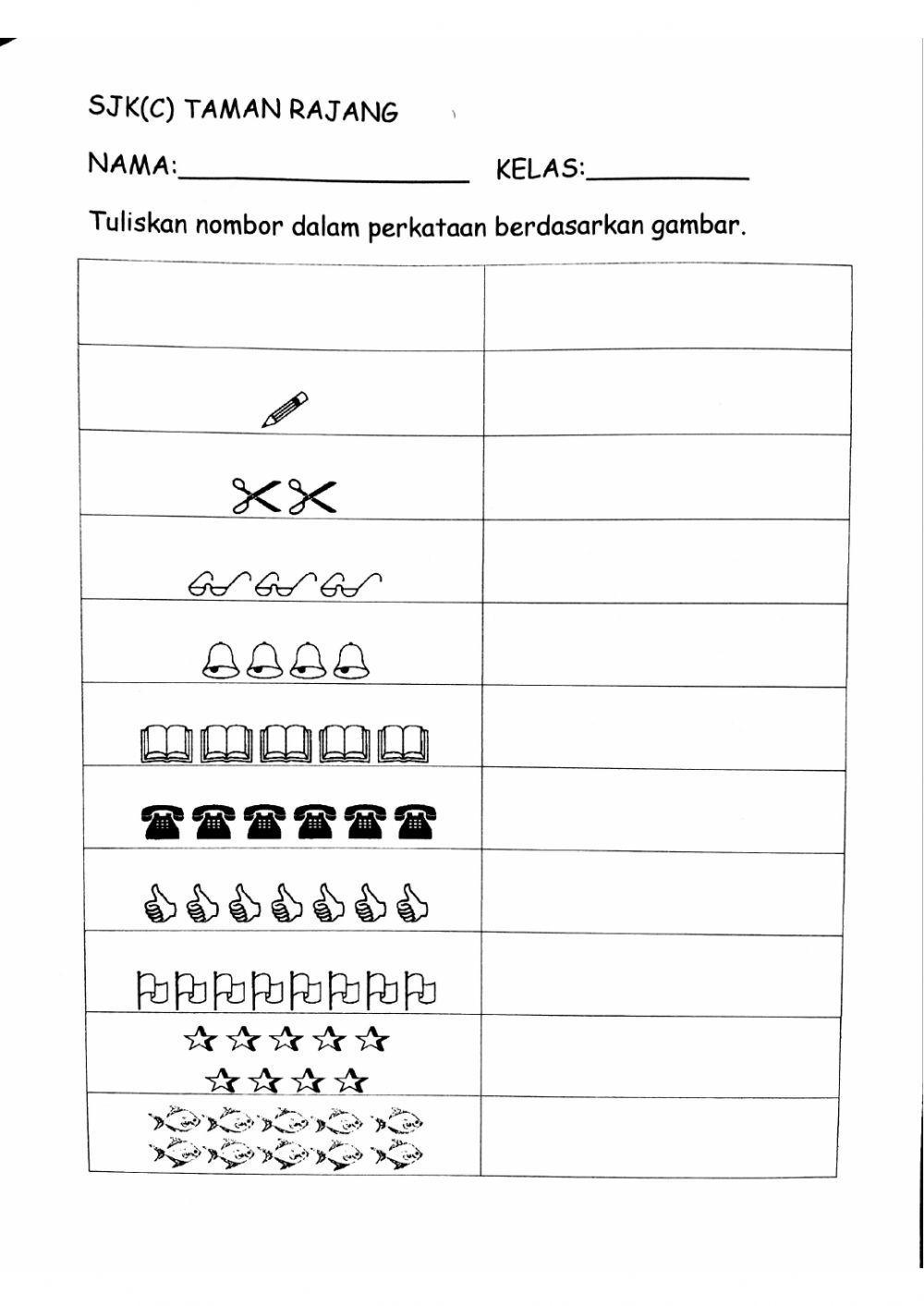 BM nombor satu … | Free Interactive Worksheets | 4654538