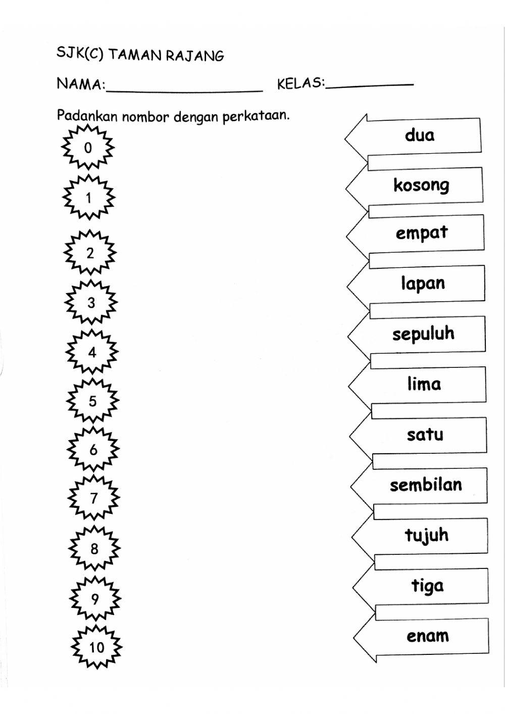 BM nombor satu … | Free Interactive Worksheets | 4654538