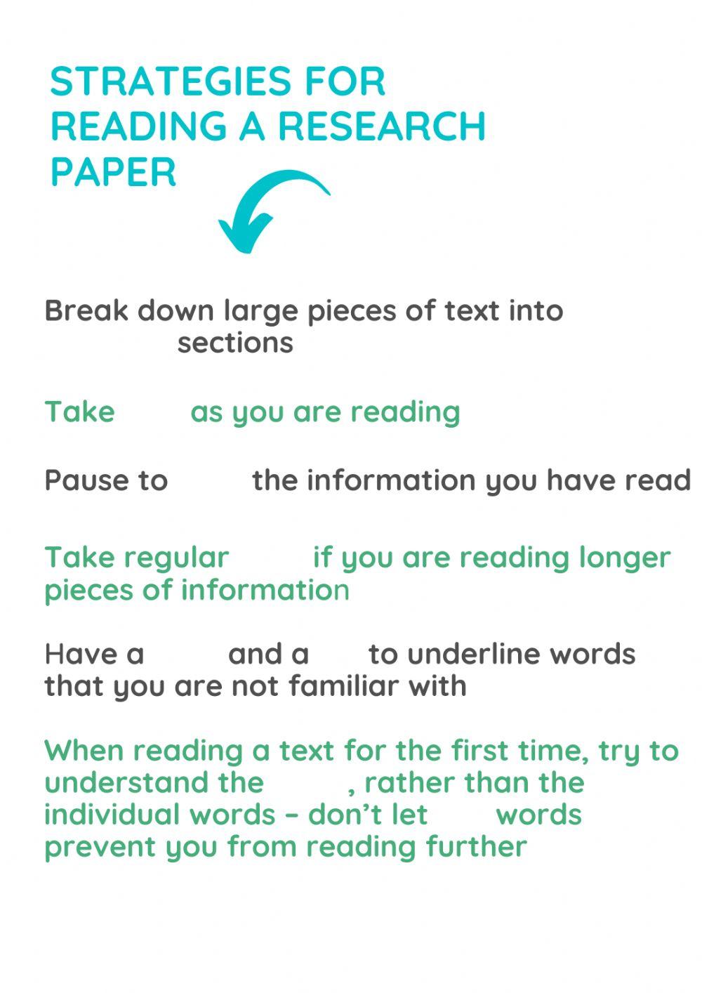 Strategies for reading - Academic worksheet | Live Worksheets