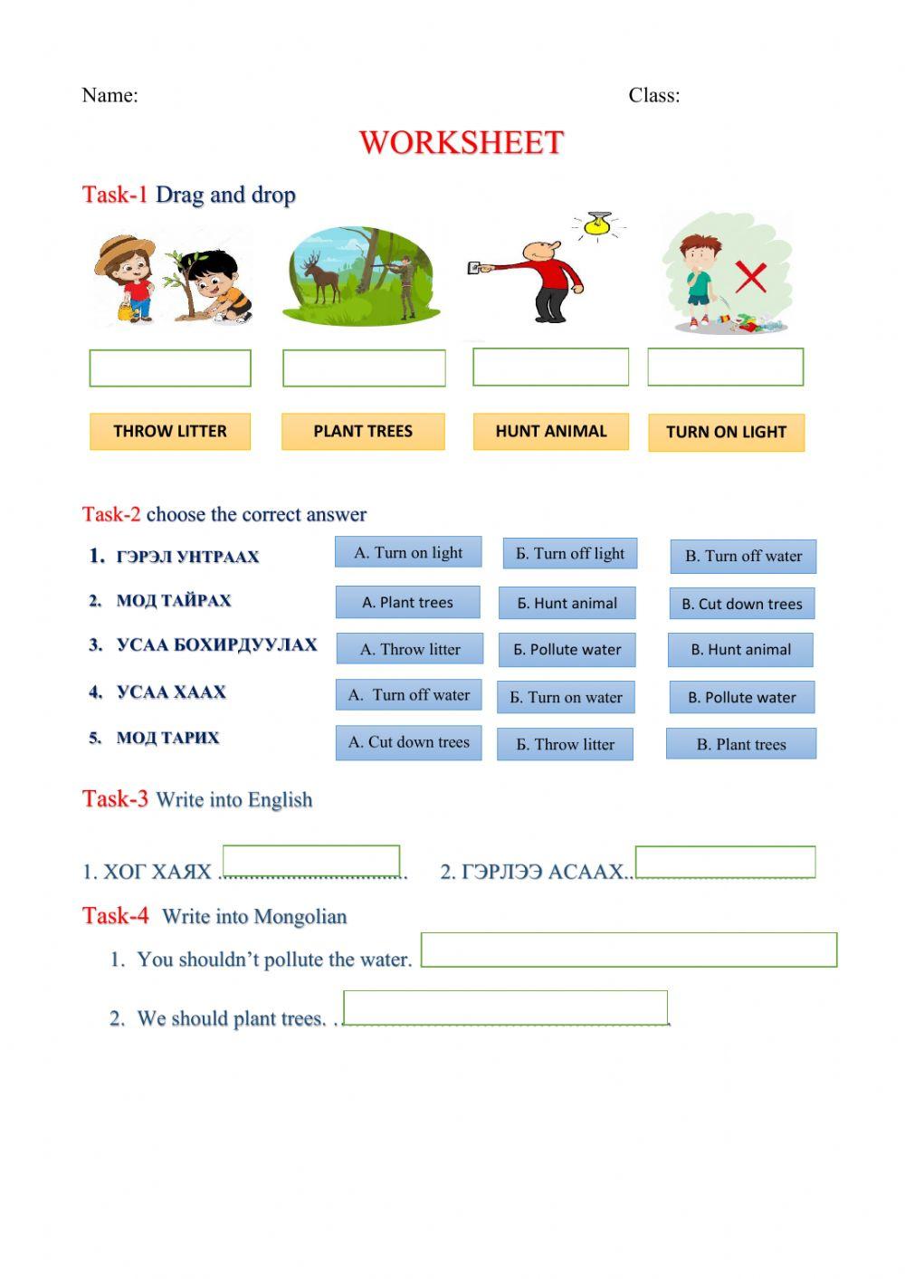 666146 | Save the nature | Ulziitsetseg | LiveWorksheets