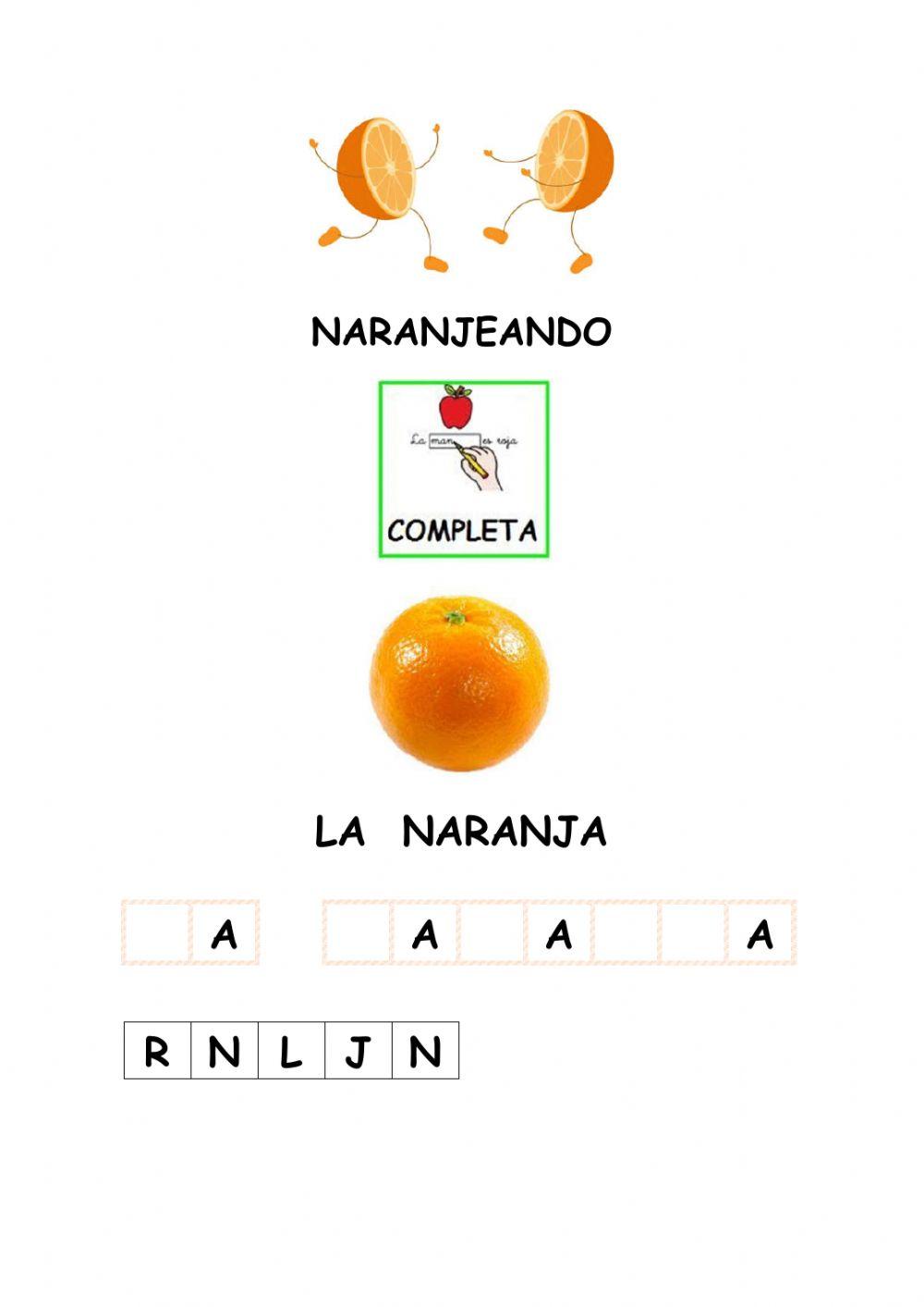 La naranja palabra worksheet | Live Worksheets