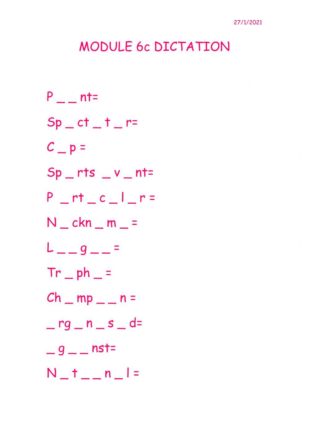 Module 6c 2626 | effieasvesta | Live Worksheets