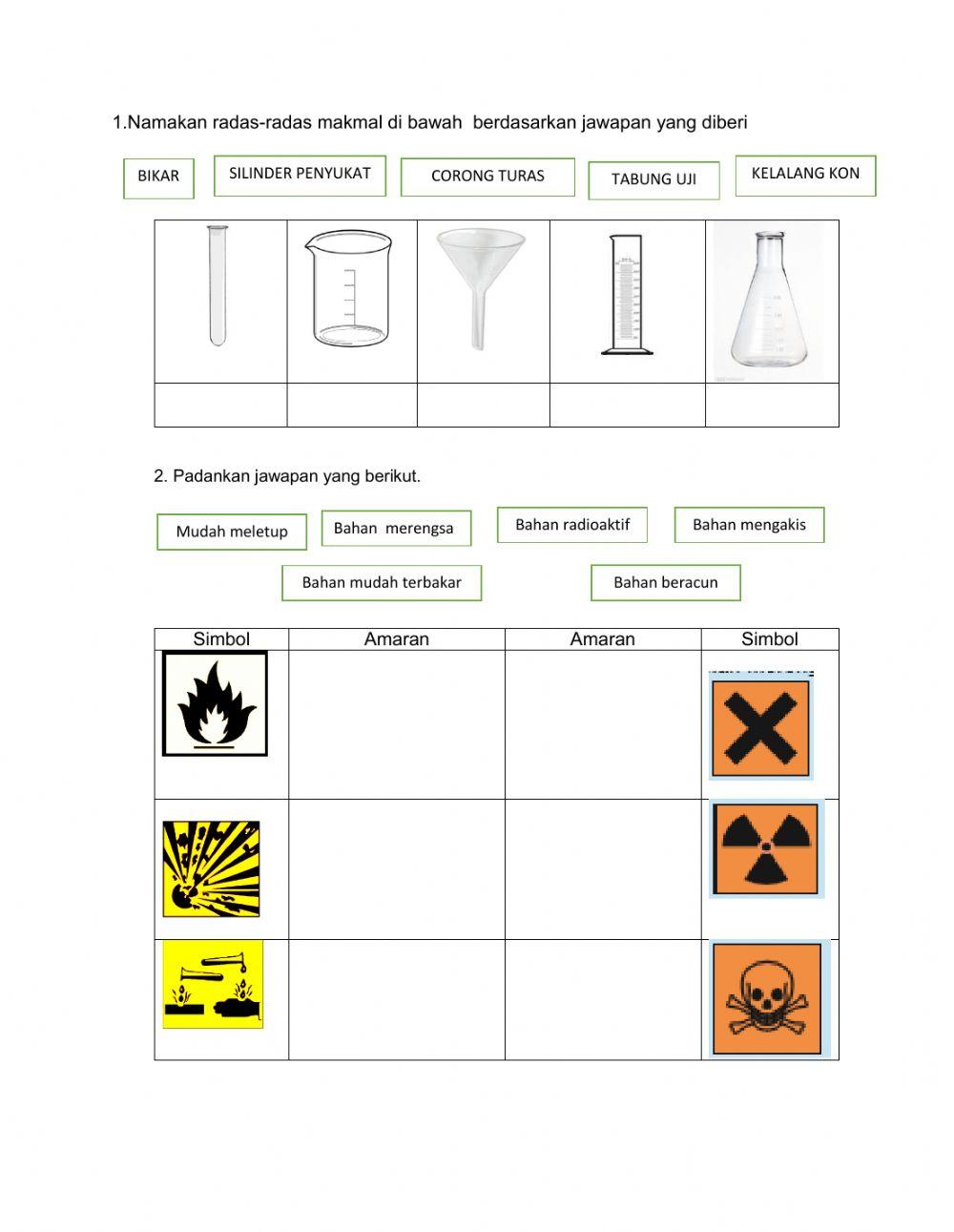Sains interactive worksheet for tingkatan 1 | Live Worksheets