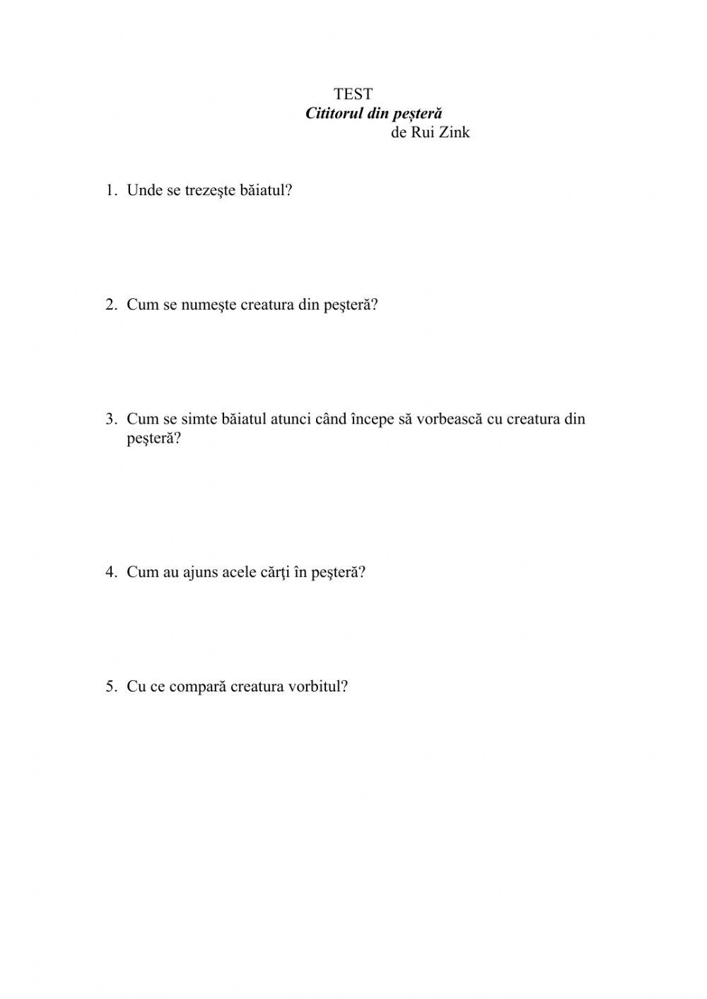 Cititorul din p… | Free Interactive Worksheets | 668781