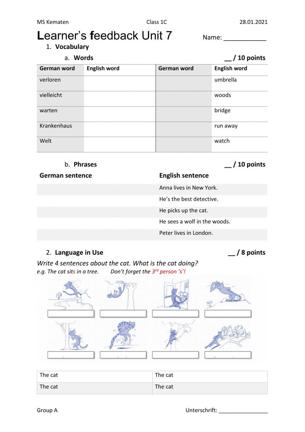 Learner's Feedback More1 Unit 7 worksheet | Live Worksheets
