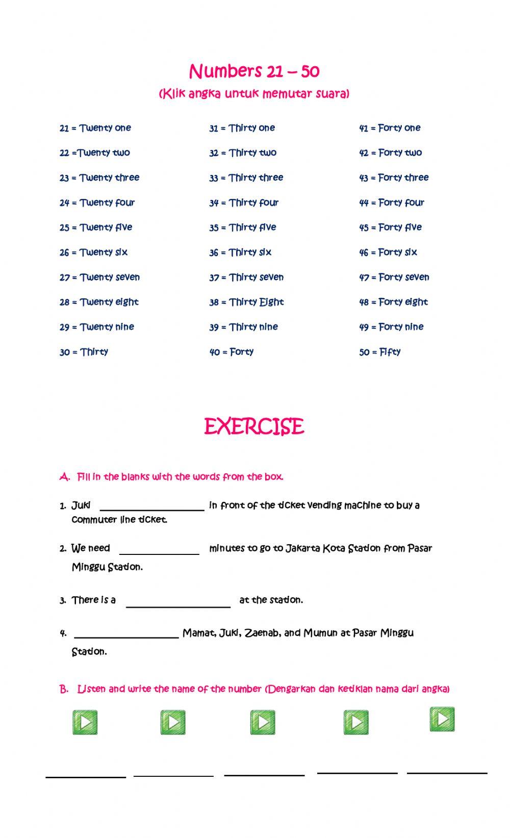 Lesson 10: We are at The Train Station worksheet | Live Worksheets