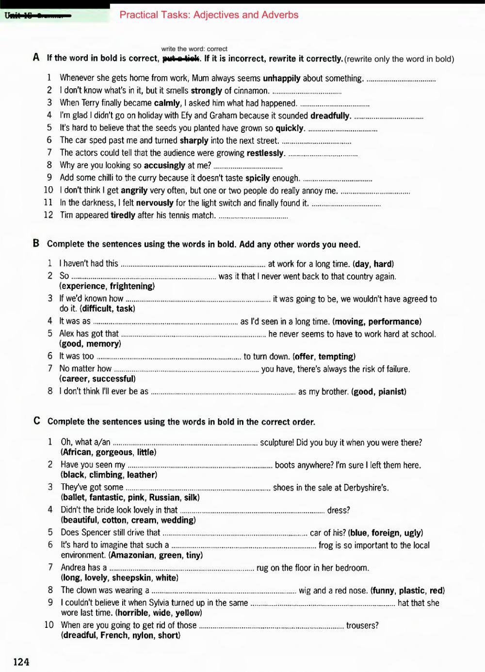 Practical Task: Adjectives and Adverbs online exercise for | Live Worksheets