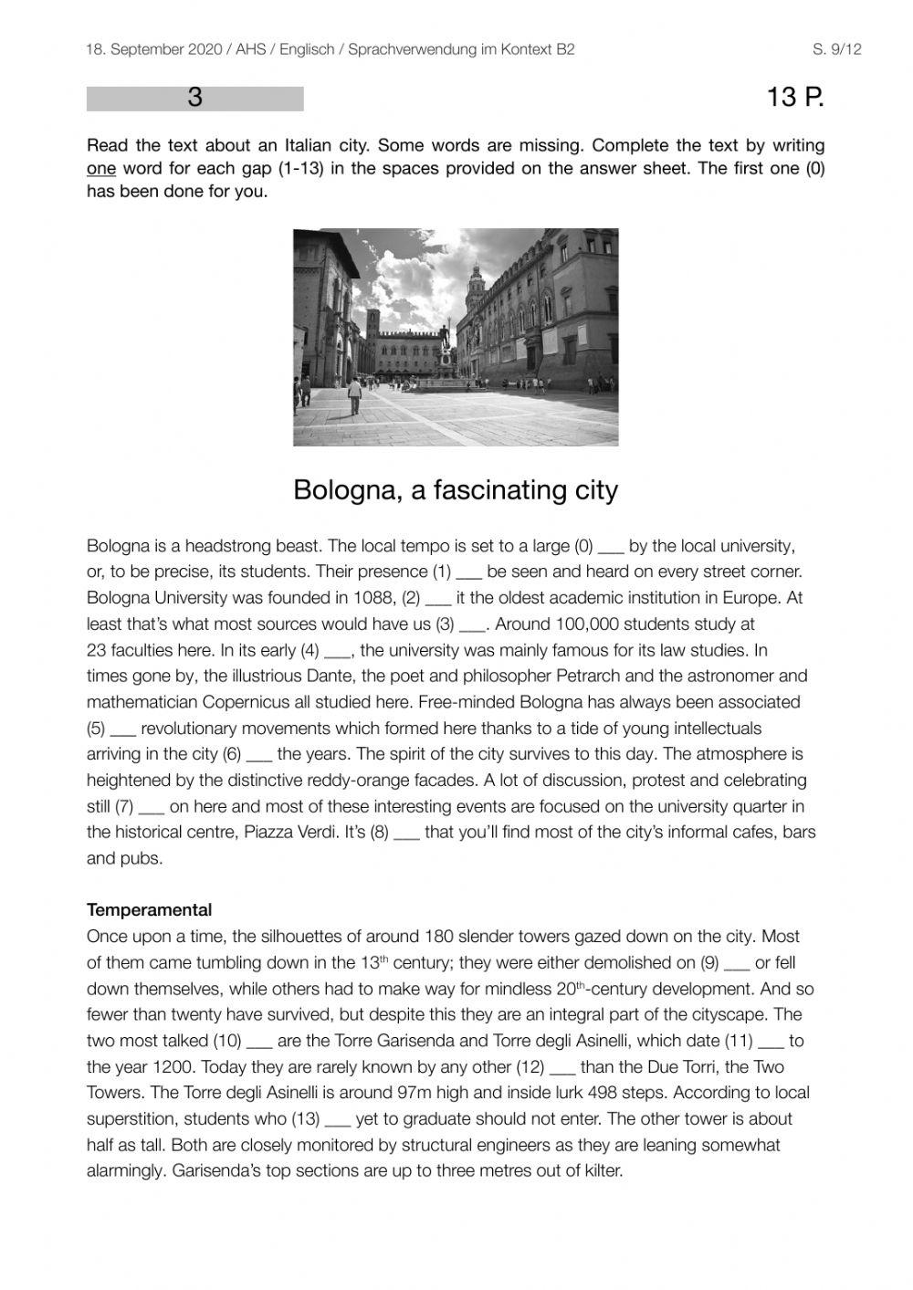 matura b2 2020 nebentermin online exercise for | Live Worksheets