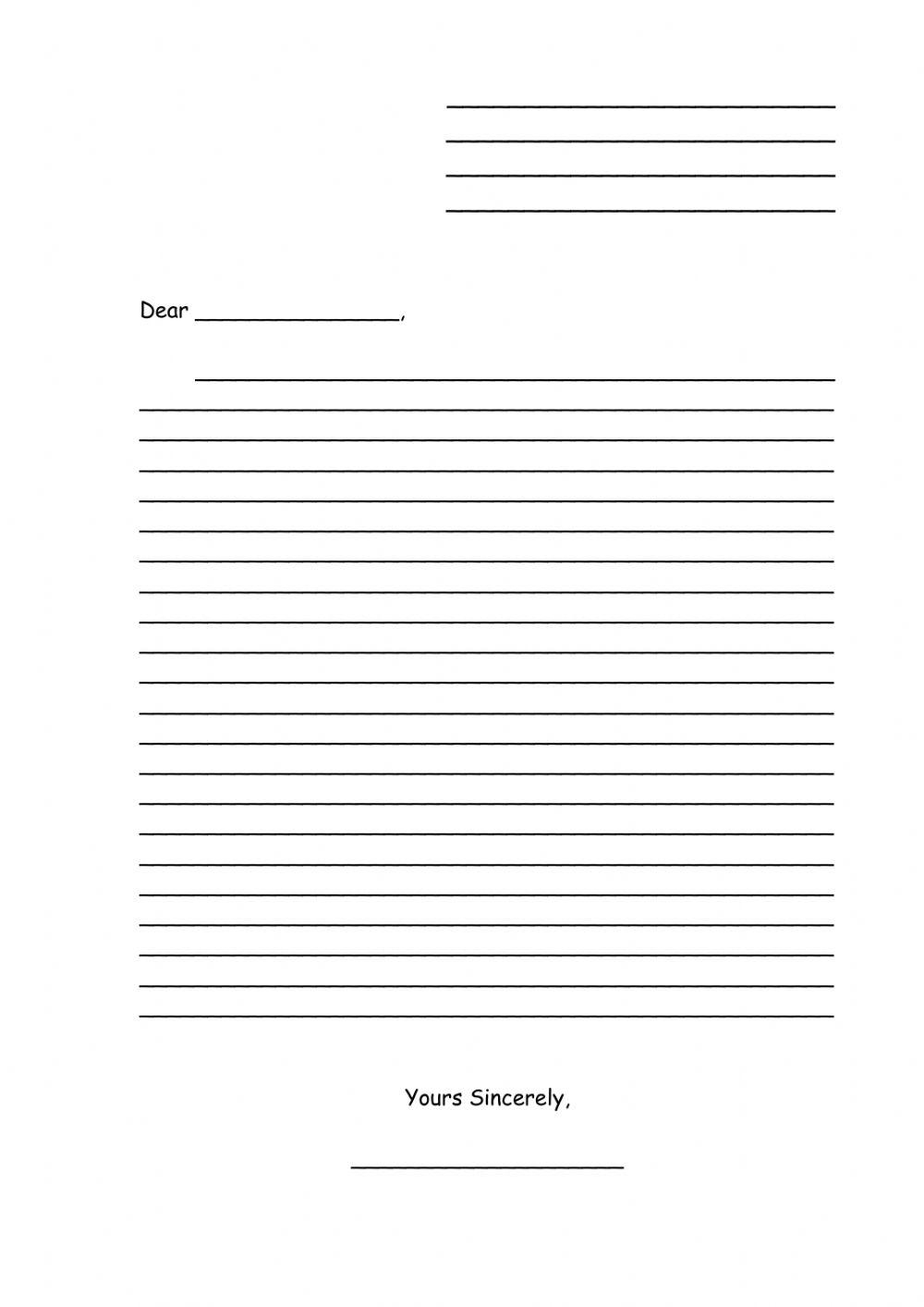 Letter Template worksheet | Live Worksheets